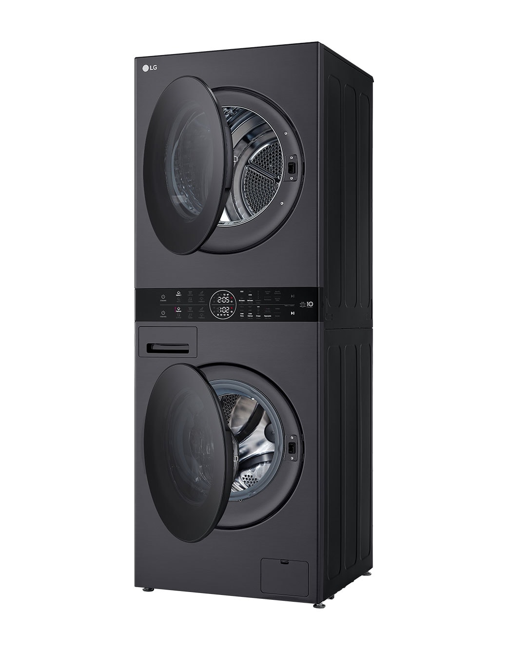 12/10kg WashTower™ Stacked Washer Dryer Black | LG Australia