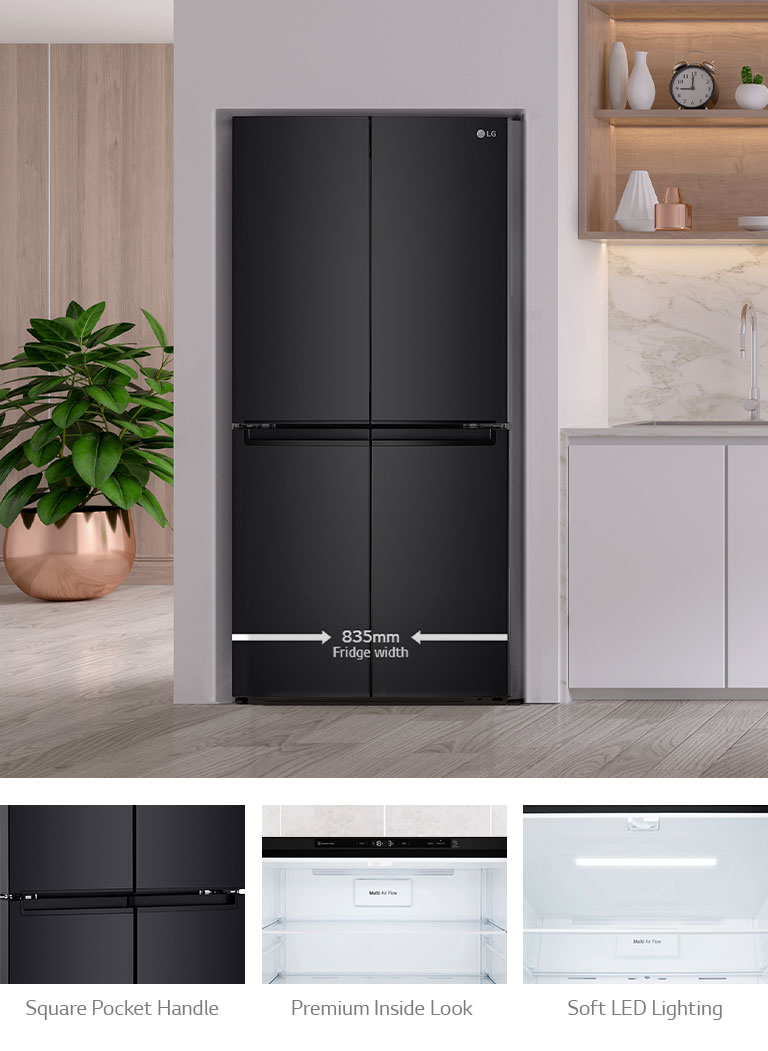 530L Slim French Door Fridge in Black - GF-B530BL | LG AU