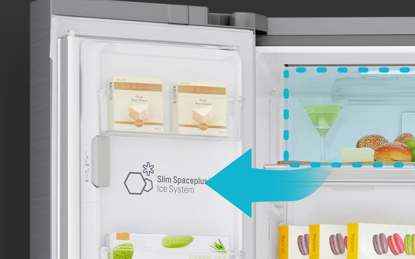 506L Slim French Door Fridge in Black - GF-L570MBL | LG AU