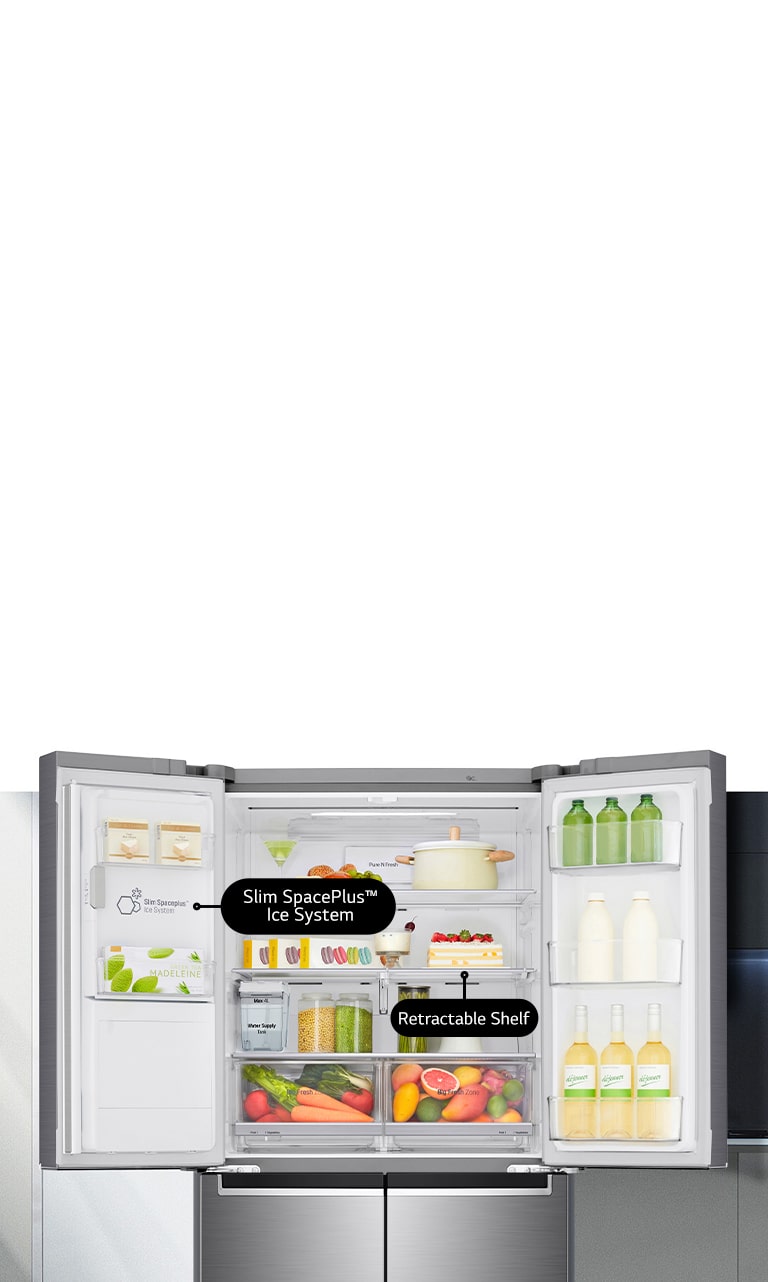 506L Slim French Door Fridge in Black - GF-L570MBL | LG AU