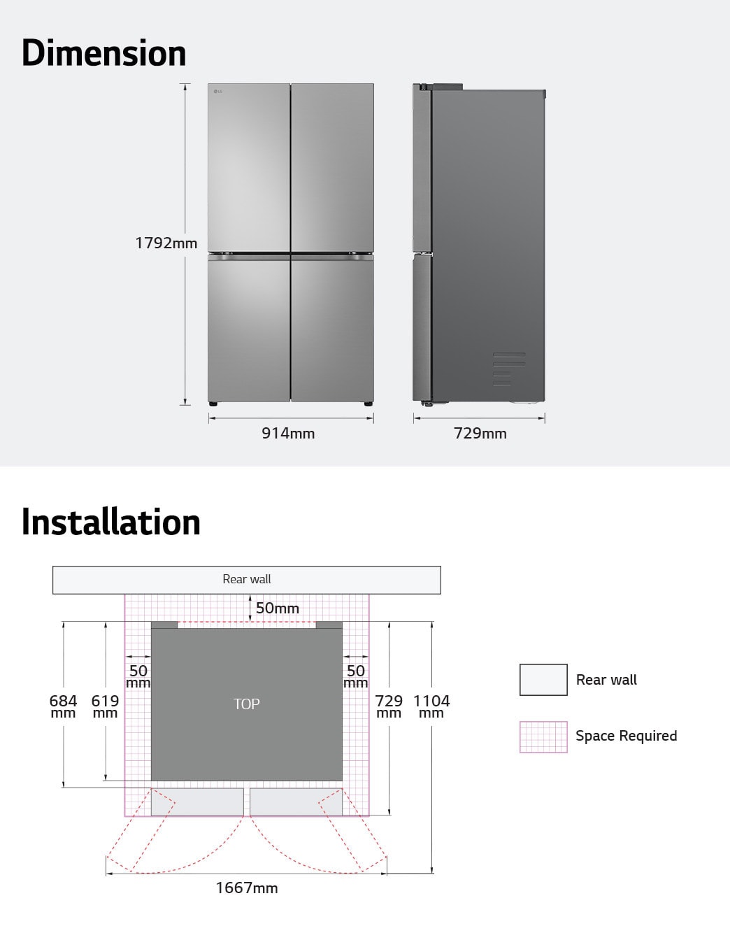 665L French Door Fridge Stainless Finish - GF-B700PL | LG Australia