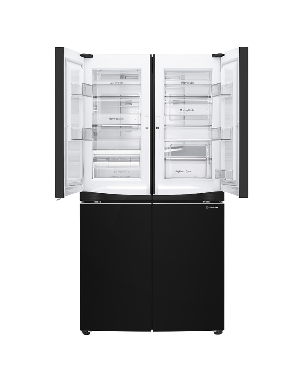 725L French Door Fridge, with Dual Door-In-Door®, in Black Mirror Glass ...