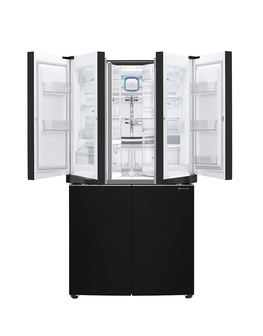 725L French Door Fridge, with Dual Door-In-Door®, in Black Mirror Glass ...