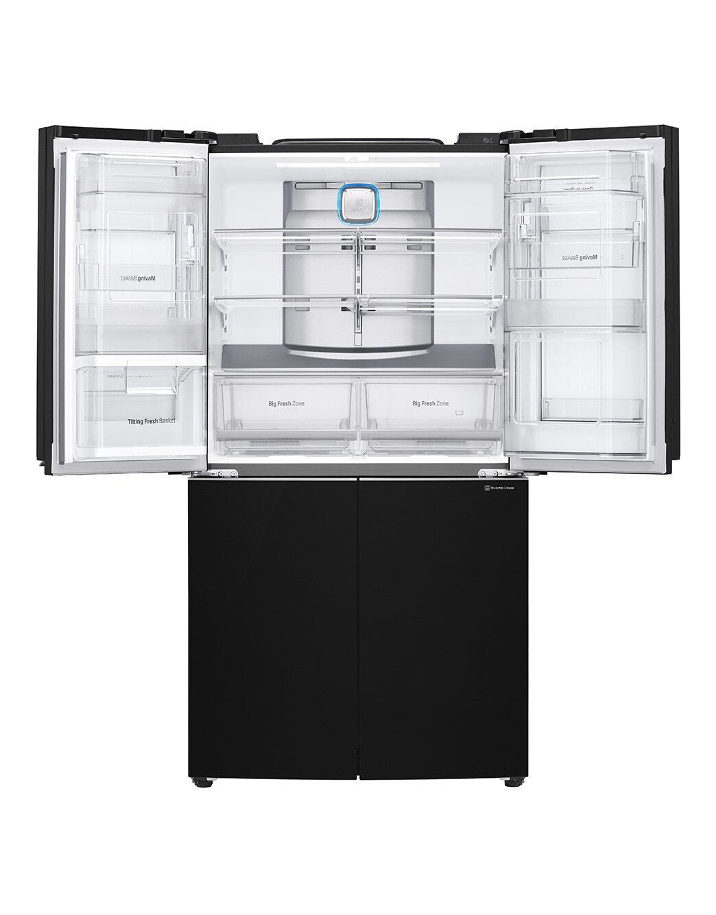 725L French Door Fridge, with Dual Door-In-Door®, in Black Mirror Glass ...
