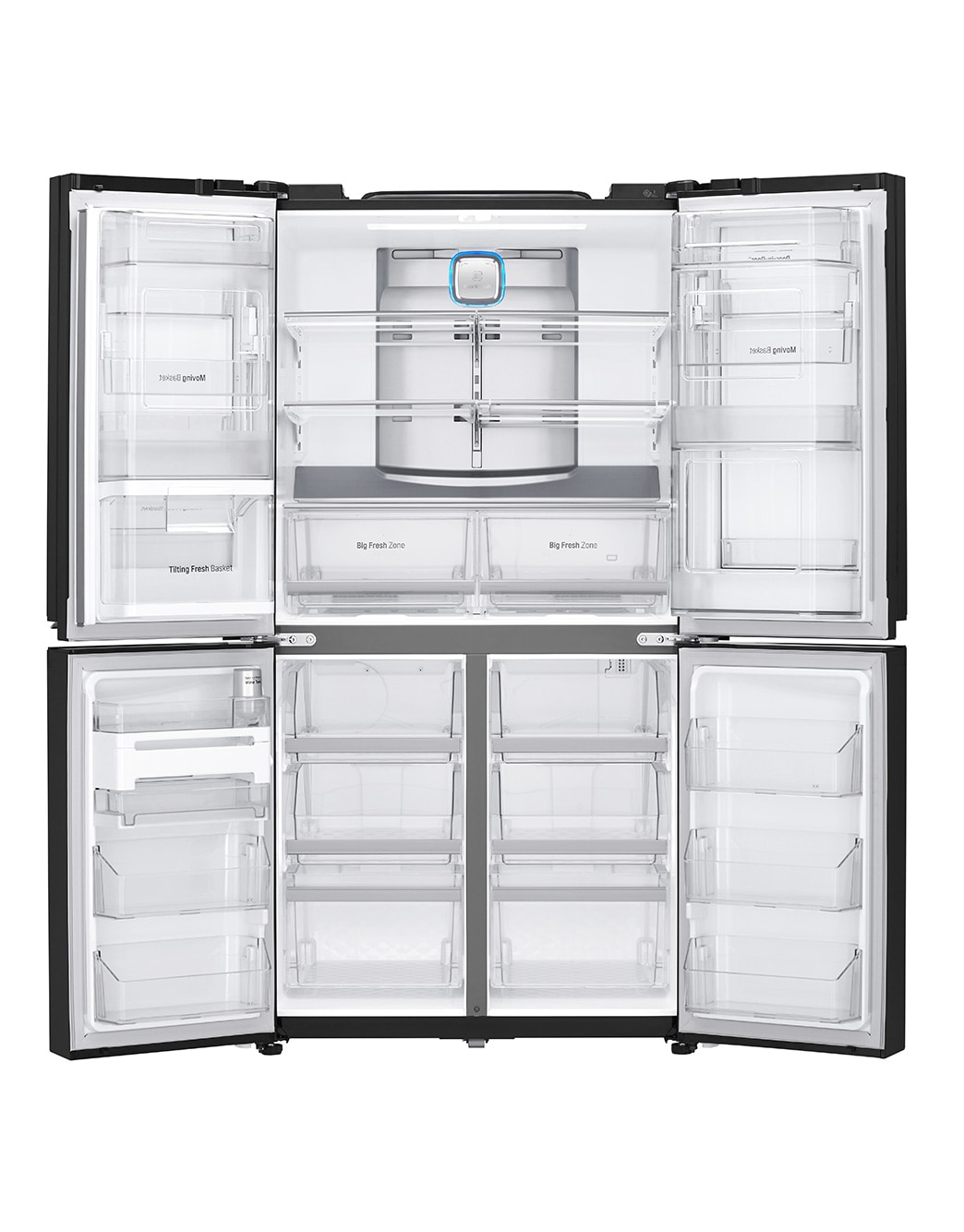 725L French Door Fridge, with Dual Door-In-Door®, in Black Mirror Glass ...