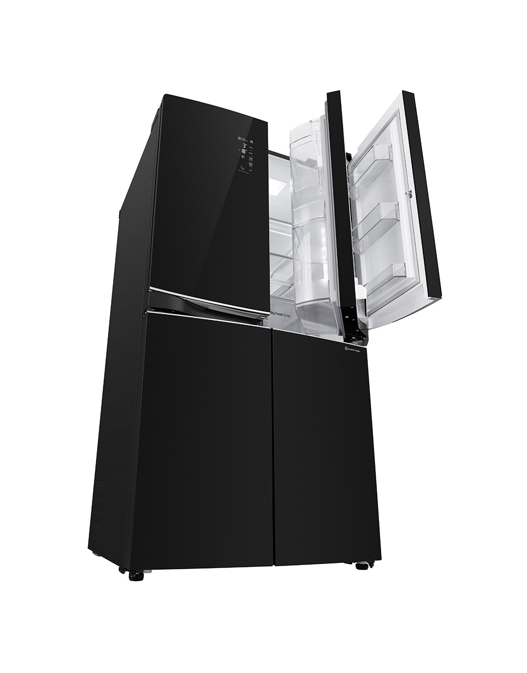 725L French Door Fridge, with Dual Door-In-Door®, in Black Mirror Glass ...