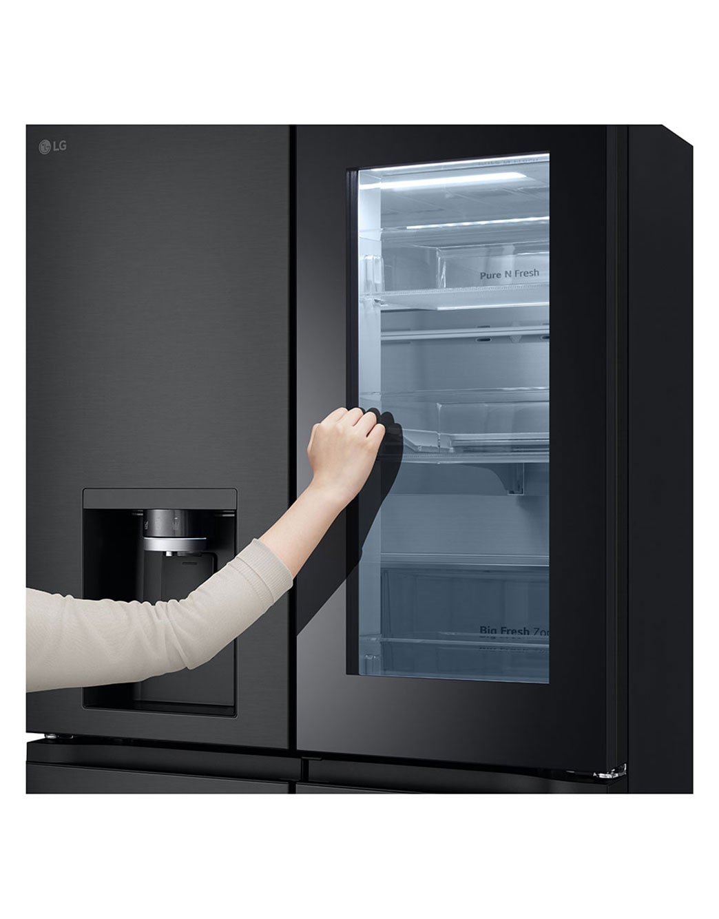 508L Slim French Door Fridge- InstaView® GF-V500MBLC | LG AU