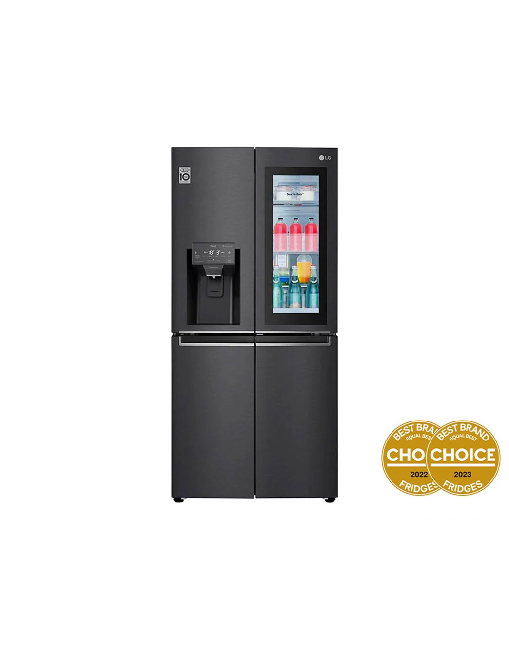 508L Slim French Door Fridge in Black - GF-V570MBLC | LG Australia