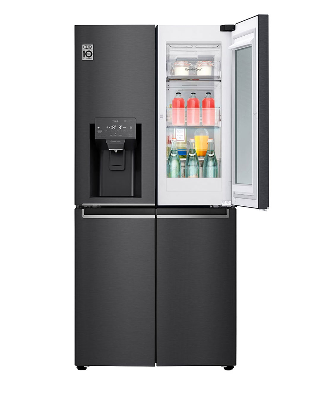 508L Slim French Door Fridge in Black - GF-V570MBLC | LG Australia