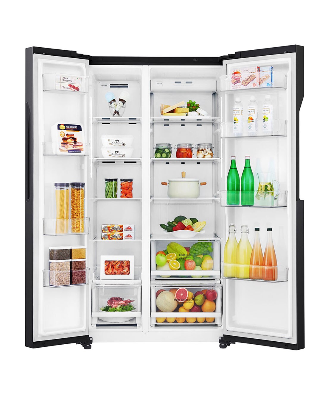 626L Flat Door Side by Side Fridge, in Matte Black Finish - GS-B680MBL ...