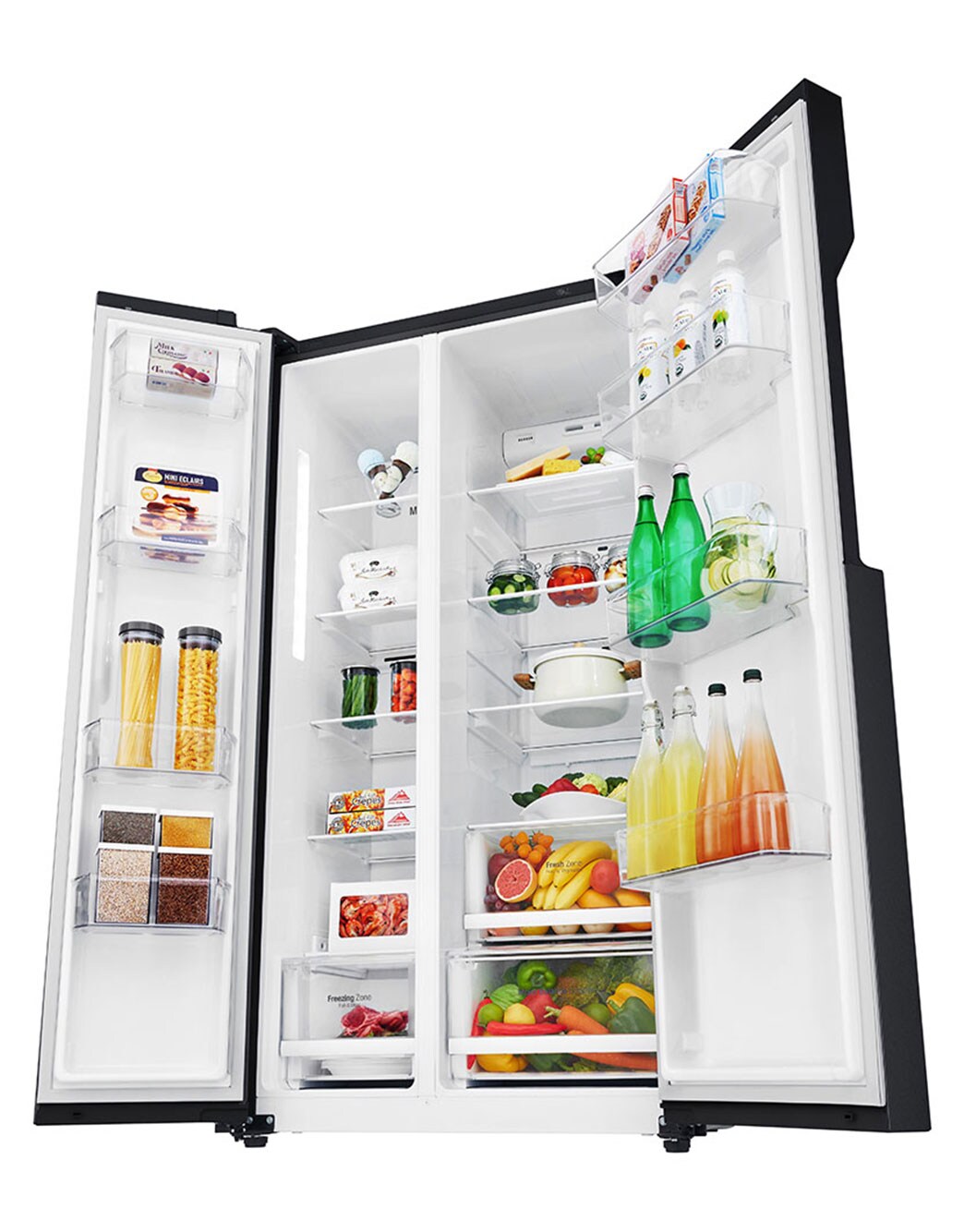 626L Flat Door Side by Side Fridge, in Matte Black Finish - GS-B680MBL ...