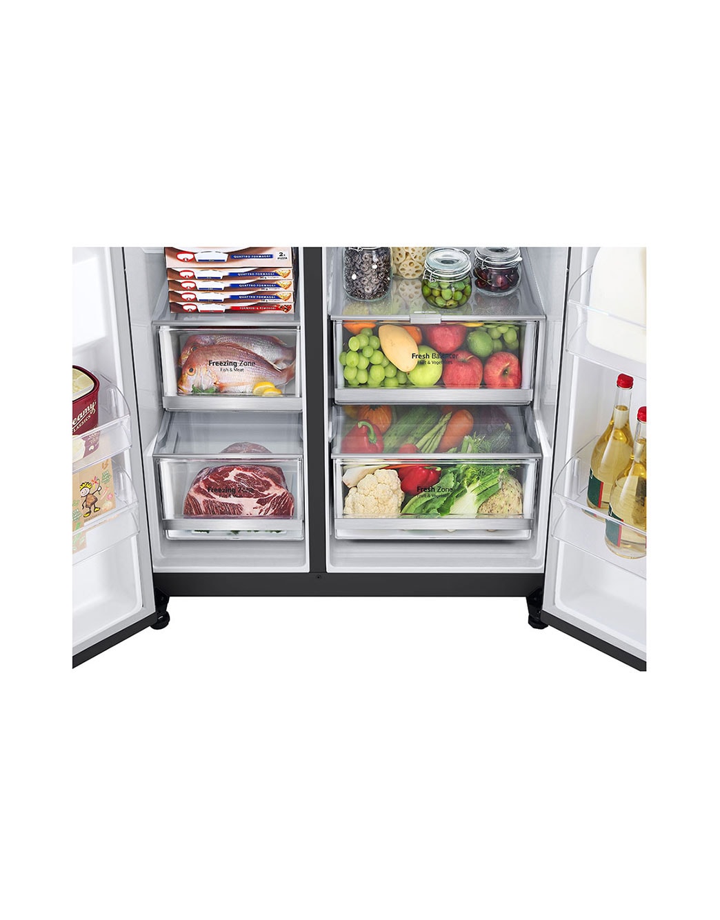 635L Side by Side Fridge with Craft Ice™ GS-D600MBLC | LG Australia