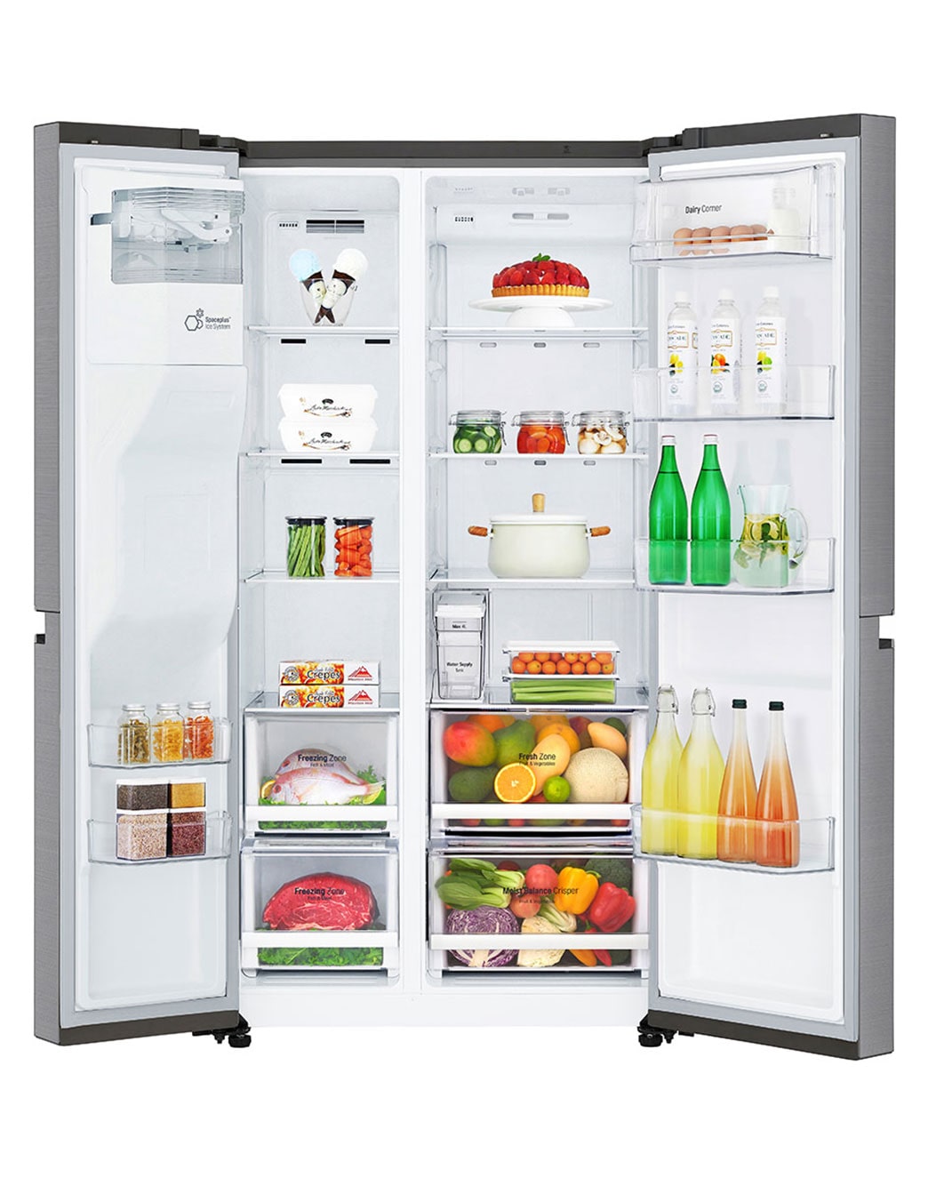LG 625L Side by Side Fridge with Water & Ice Dispenser - GS-L668PNL ...