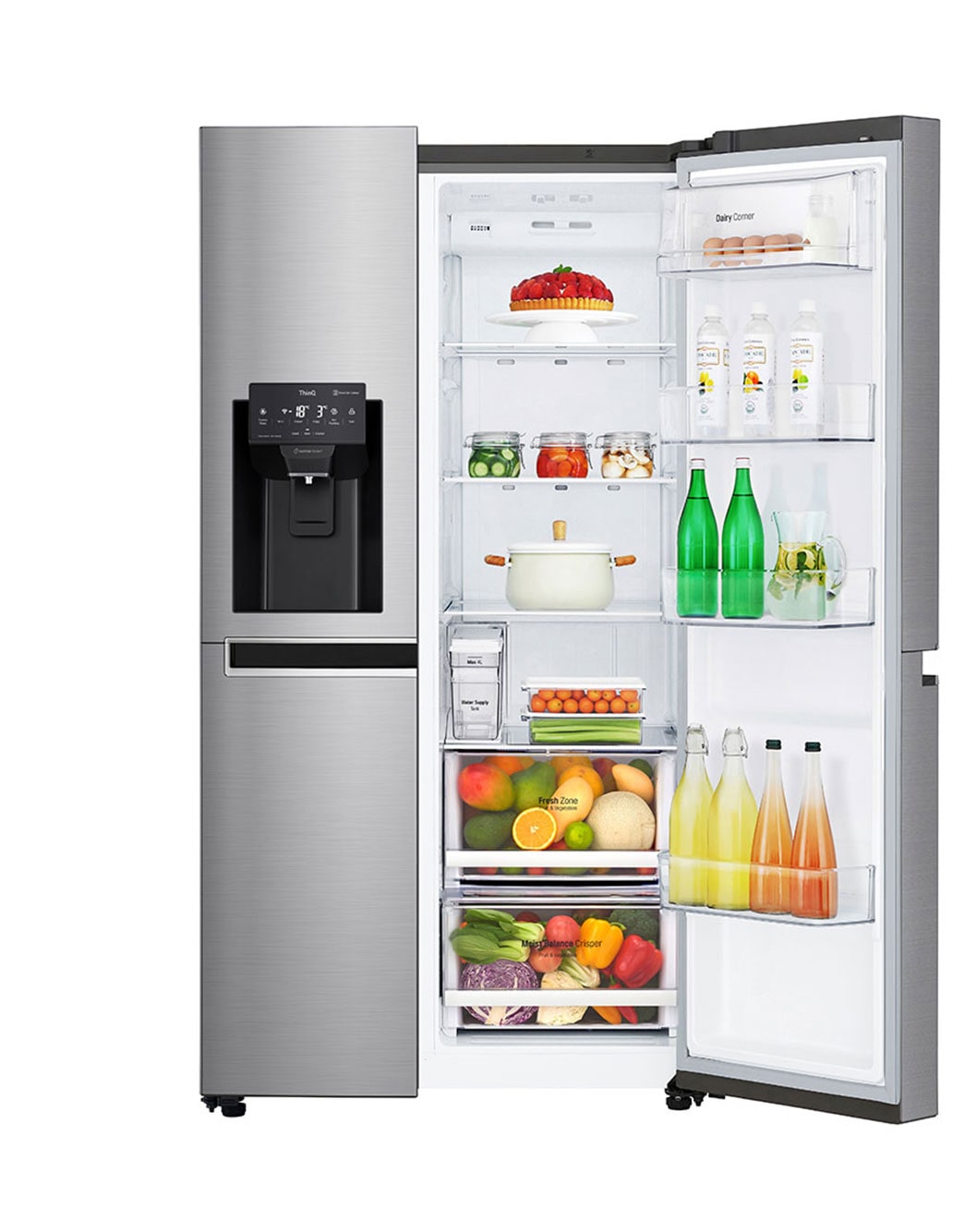LG 625L Side by Side Fridge with Water & Ice Dispenser - GS-L668PNL | LG AU