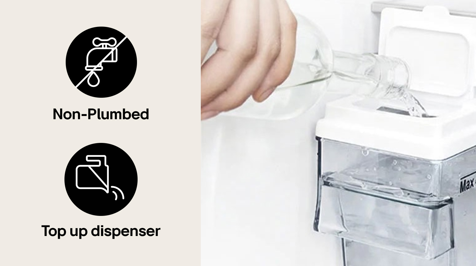 Non plumbed water dispenser store