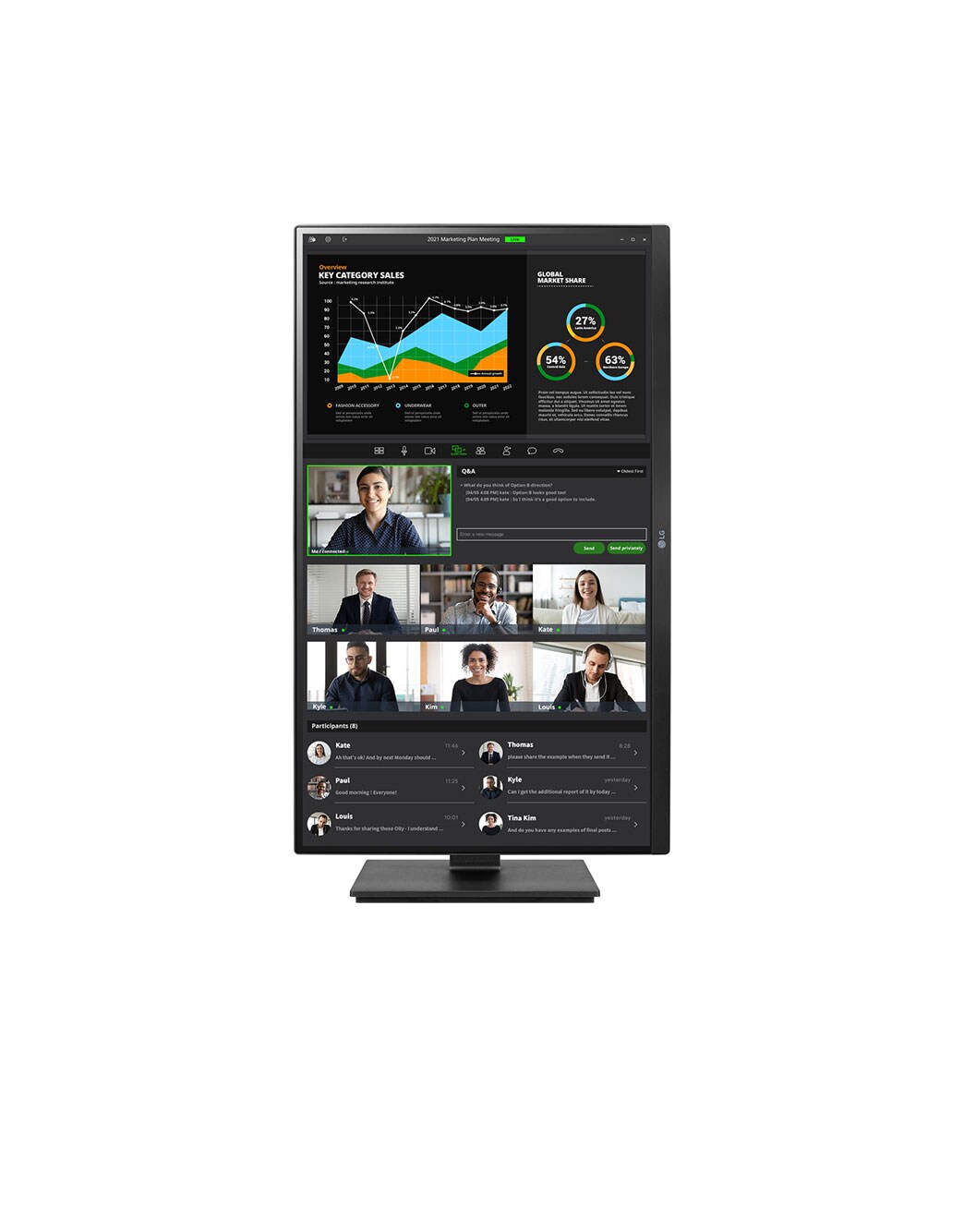 27-inch QHD (2560x1440) IPS Monitor with Built-in Webcam & Mic ...