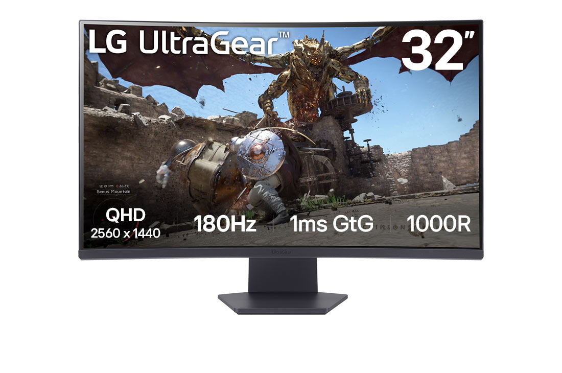 UltraGear™ 32 Inch 180Hz QHD 1000R Curved Gaming Monitor - 32GS60QC-B ...