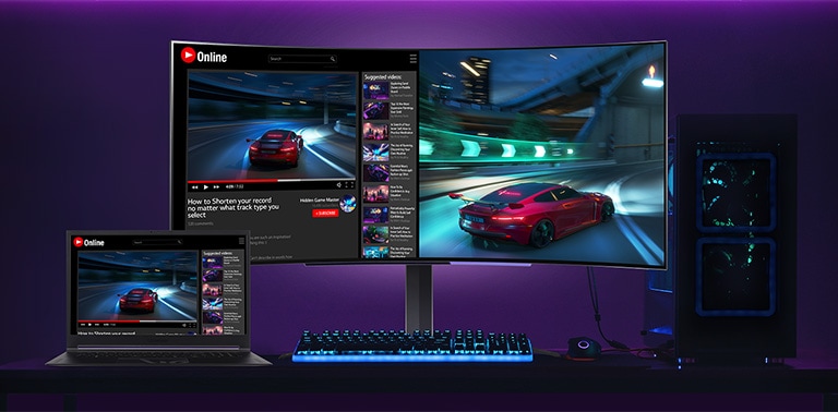 LG UltraGear™ 45 inch OLED 1440p 240Hz Curved Gaming Monitor - 45GR95QE ...