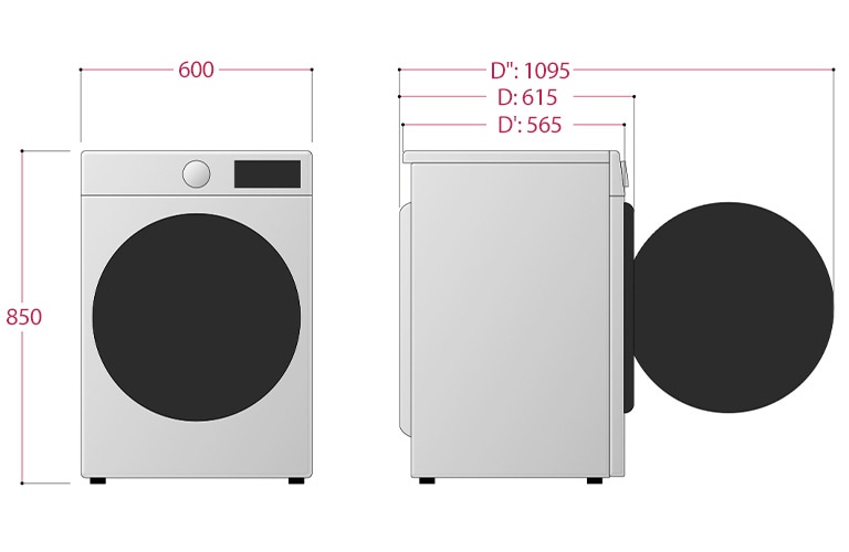 Lg 7.5 kg front load washing machine wd1275tc5w store
