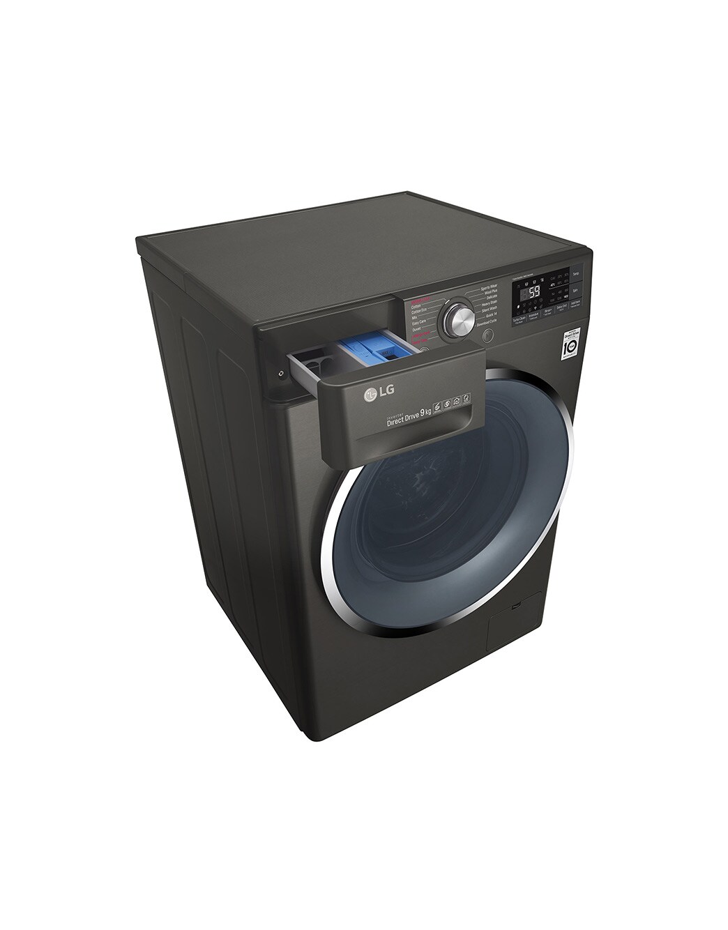9kg Front Load Washing Machine with Vapour - WTW1409VCB | LG Australia