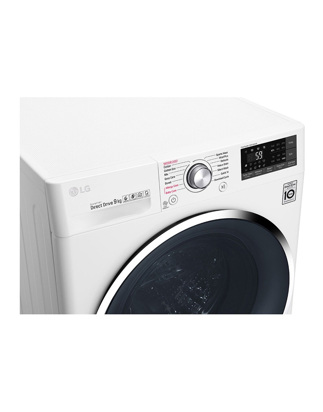 9kg Front Load Washing Machine with Vapour - WTW1409VCW | LG Australia