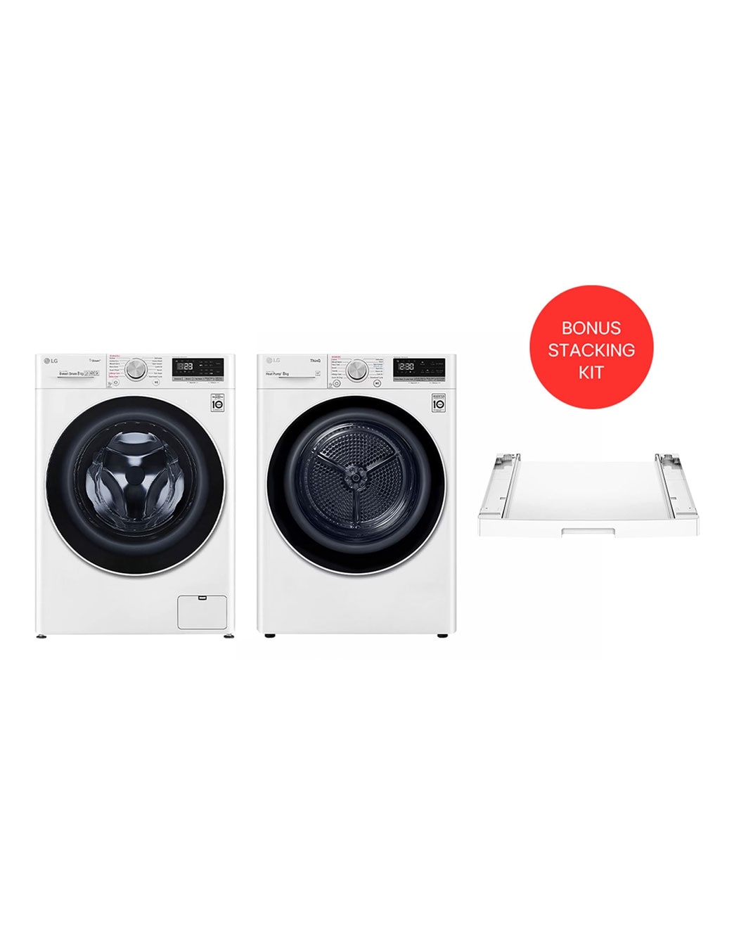 8kg Series 5 Front Load Washing Machine + 8kg Heat Pump Dryer Stacking ...