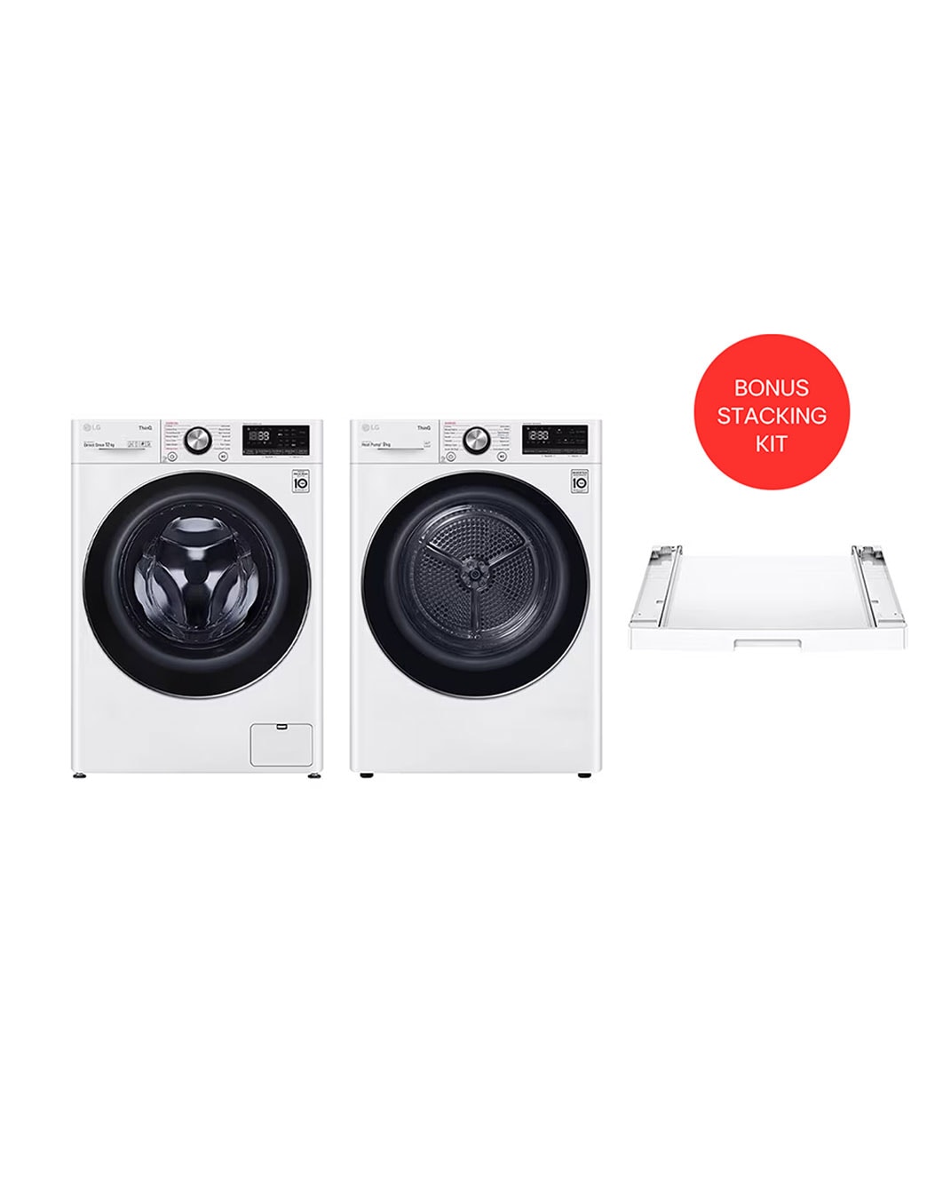 12kg Series 9 Front Load Washing Machine + 9kg Heat Pump Dryer Stacking ...