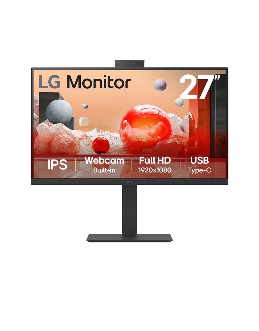 27” Full HD IPS Monitor with Built-in FHD webcam and USB Type-C ...