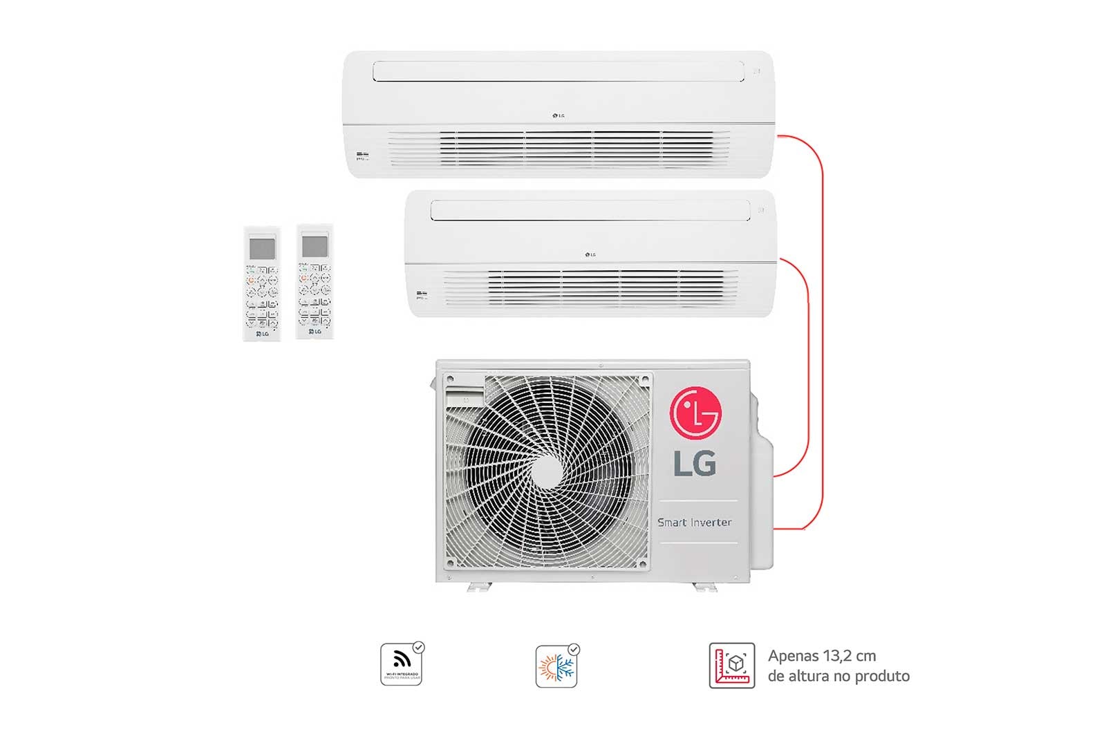 Ar condicionado Multi Split Inverter 2 ambientes ( 1via 2X 12.000BTUS ...
