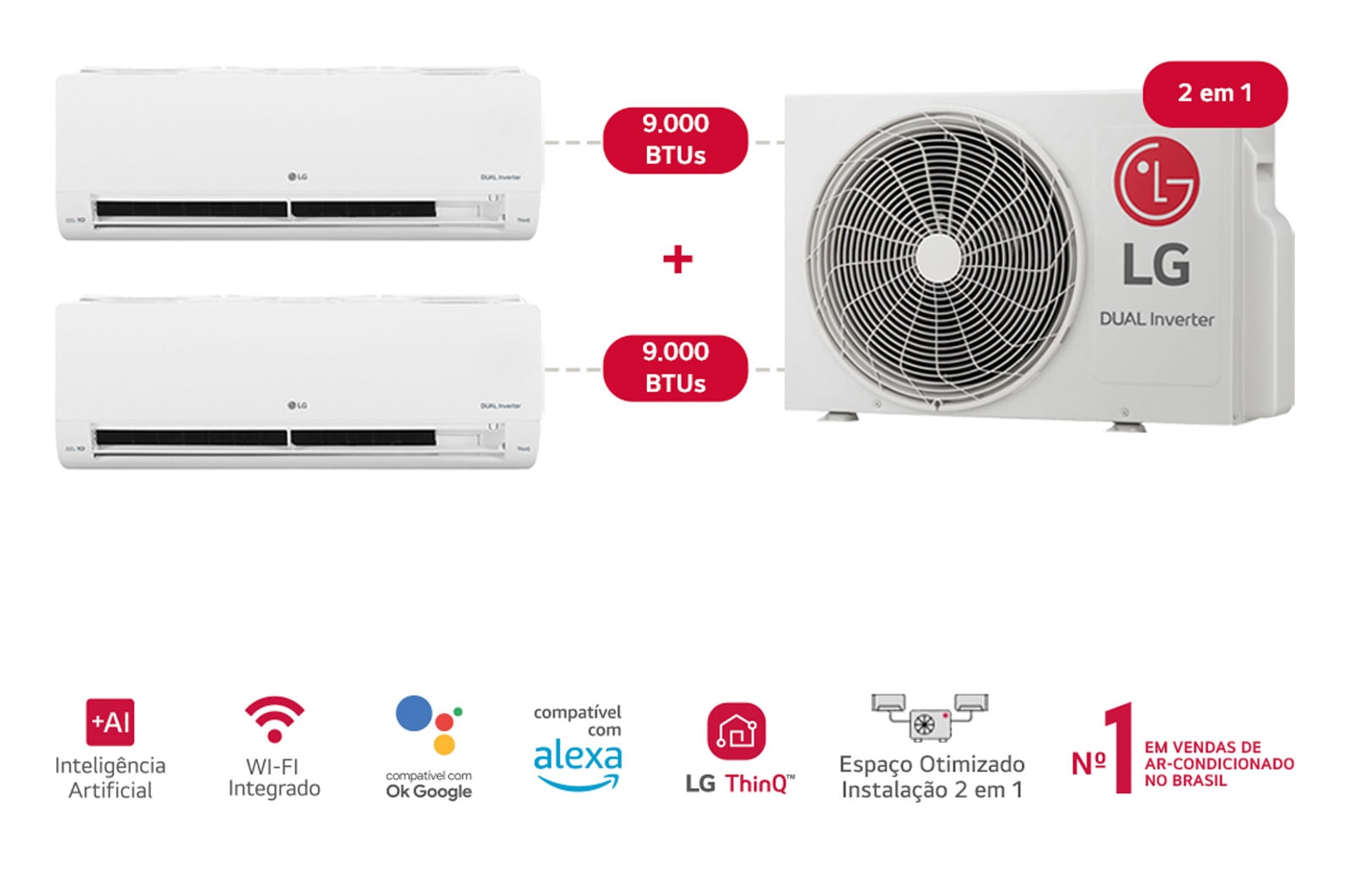 Ar-Condicionado LG Dual Inverter Voice + AI Bi-Split | LG BR