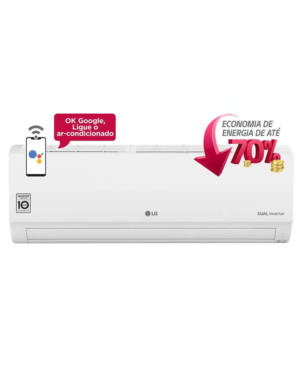 Ar condicionado Dual Inverter LG 9000 BTUs Split Voice frio | LG Brasil ...