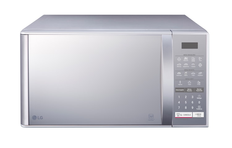 LINHA DE MICRO-ONDAS EASY CLEAN™ LG, 23L, PRATA E ESPELHADO, ECO ON E I WAVE - MS2357R(A) | LG BR