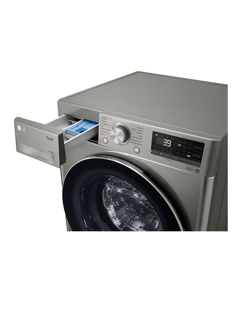 Lava e Seca LG Smart VC2 14kg Inox Look com AI AIDD™ | LG BR