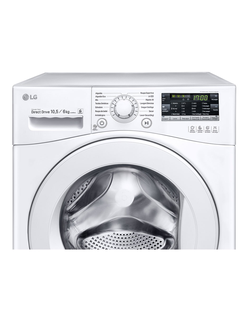 Lavadora Lava e Seca 10,5kg 220V com 6 Motion DD e Painel Touch - WD10WP6A | LG BR