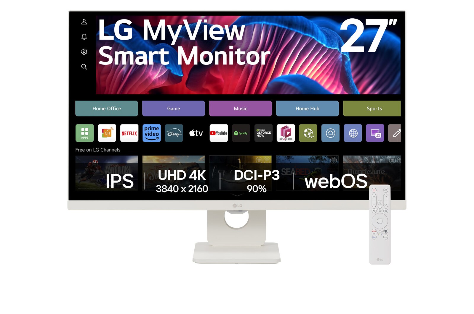 Monitor LG MyView Smart - Tela IPS 4K 27", WebOS, ThinQ Home, Air Play, Screen Share, Bluetooth ...