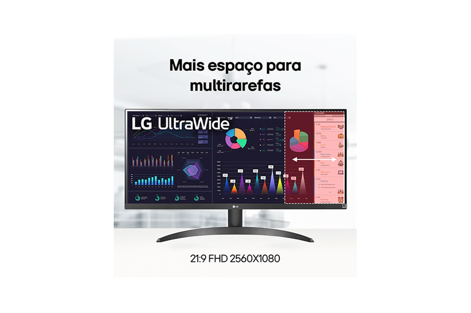 Monitor LG 29" UltraWide™ Full HD IPS - 100z, HDR10 e AMD FreeSyn | LG BR