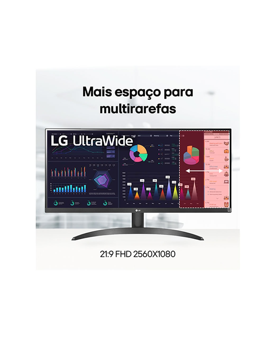 Monitor LG 29" UltraWide™ Full HD IPS - 100z, HDR10 e AMD FreeSyn | LG BR
