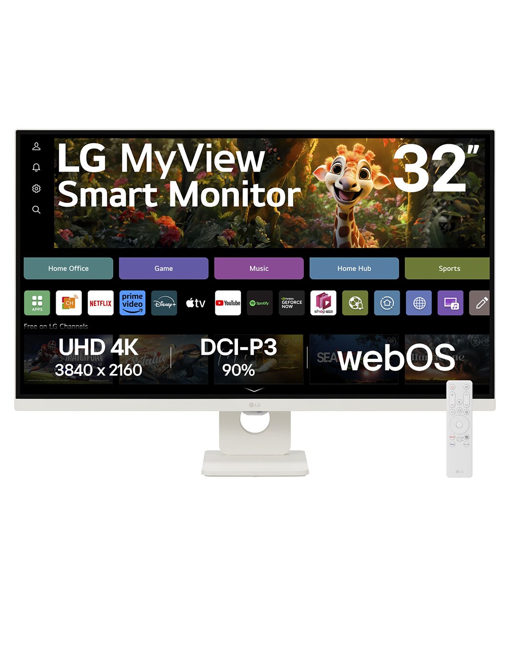 Monitor LG MyView Smart - Tela UHD 4K 32"", WebOS, ThinQ Home, Air Play ...