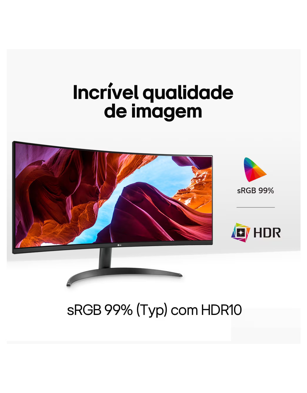 Monitor LG UltraWide Curvo 34" WQHD - 34WR50QC-B | LG BR