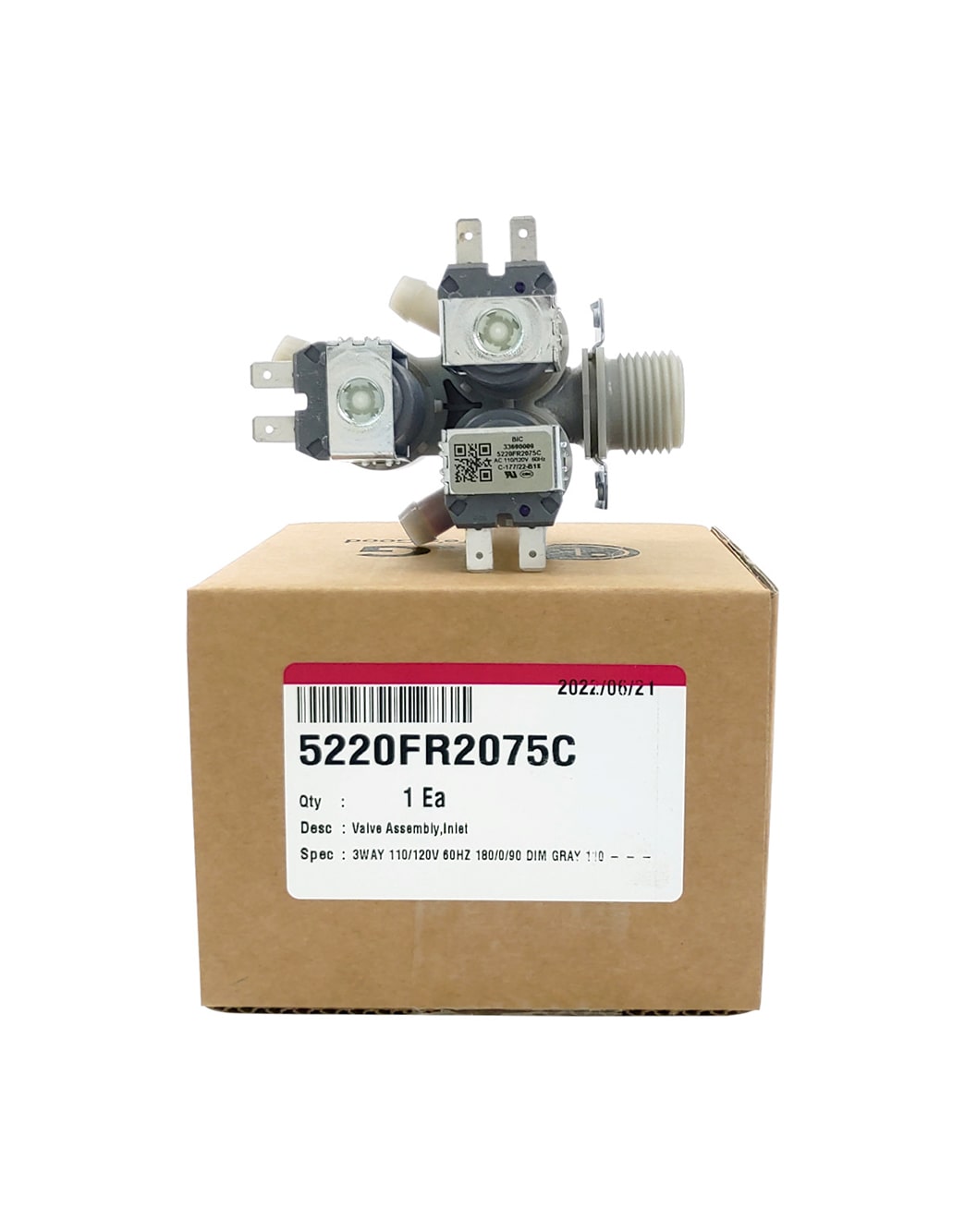 Válvula entrada d'água 3 vias Lavadora LG WD-12320RD - 5220FR2075C ...