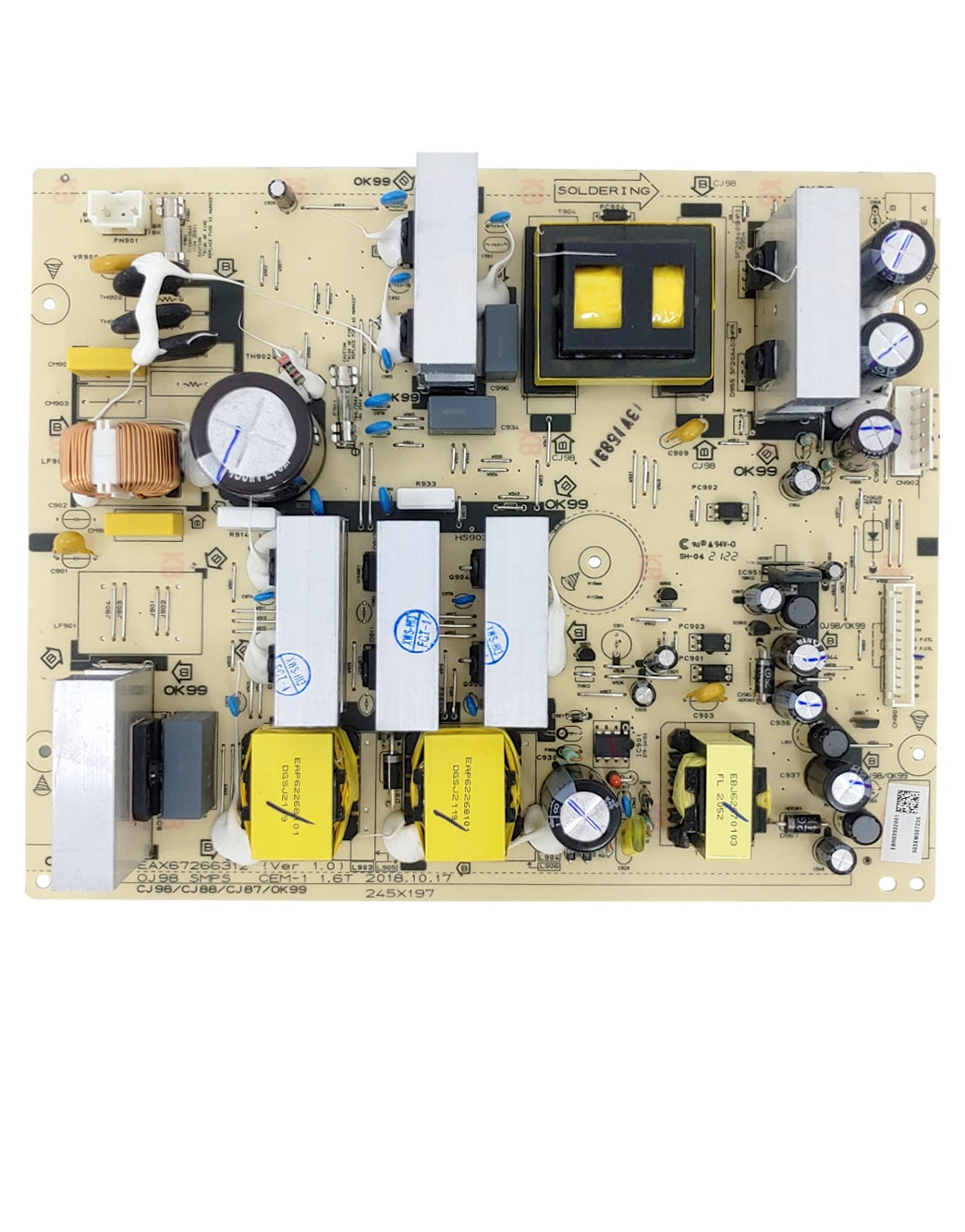 Placa da fonte para aparelho Mini System LG CJ87 - CJ88 - EBR83932001 ...