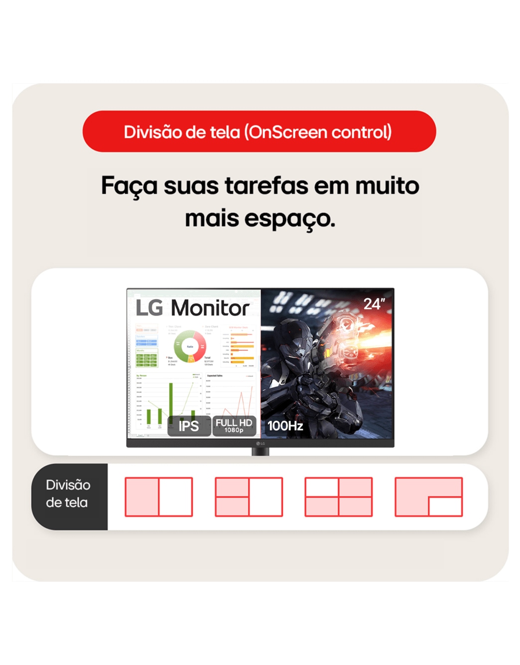 Monitor LG 24" Full HD 100Hz - 24MS500-B | LG BR