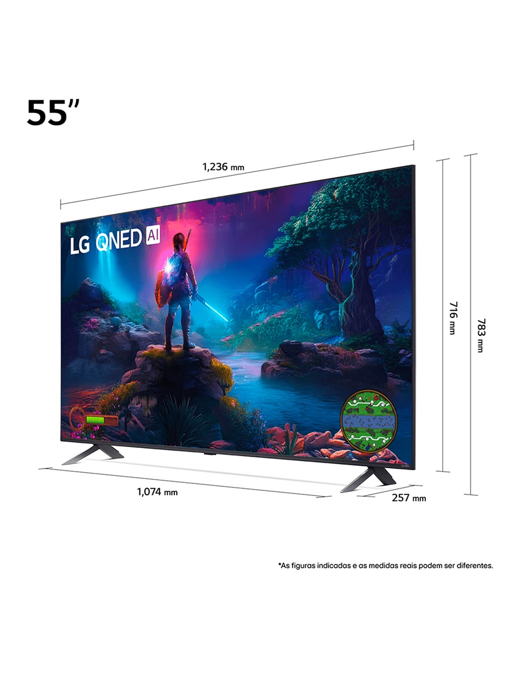 Smart TV 4K LG QNED AI QNED85 de 55 polegadas 2024 - 55QNED85TSA | LG BR