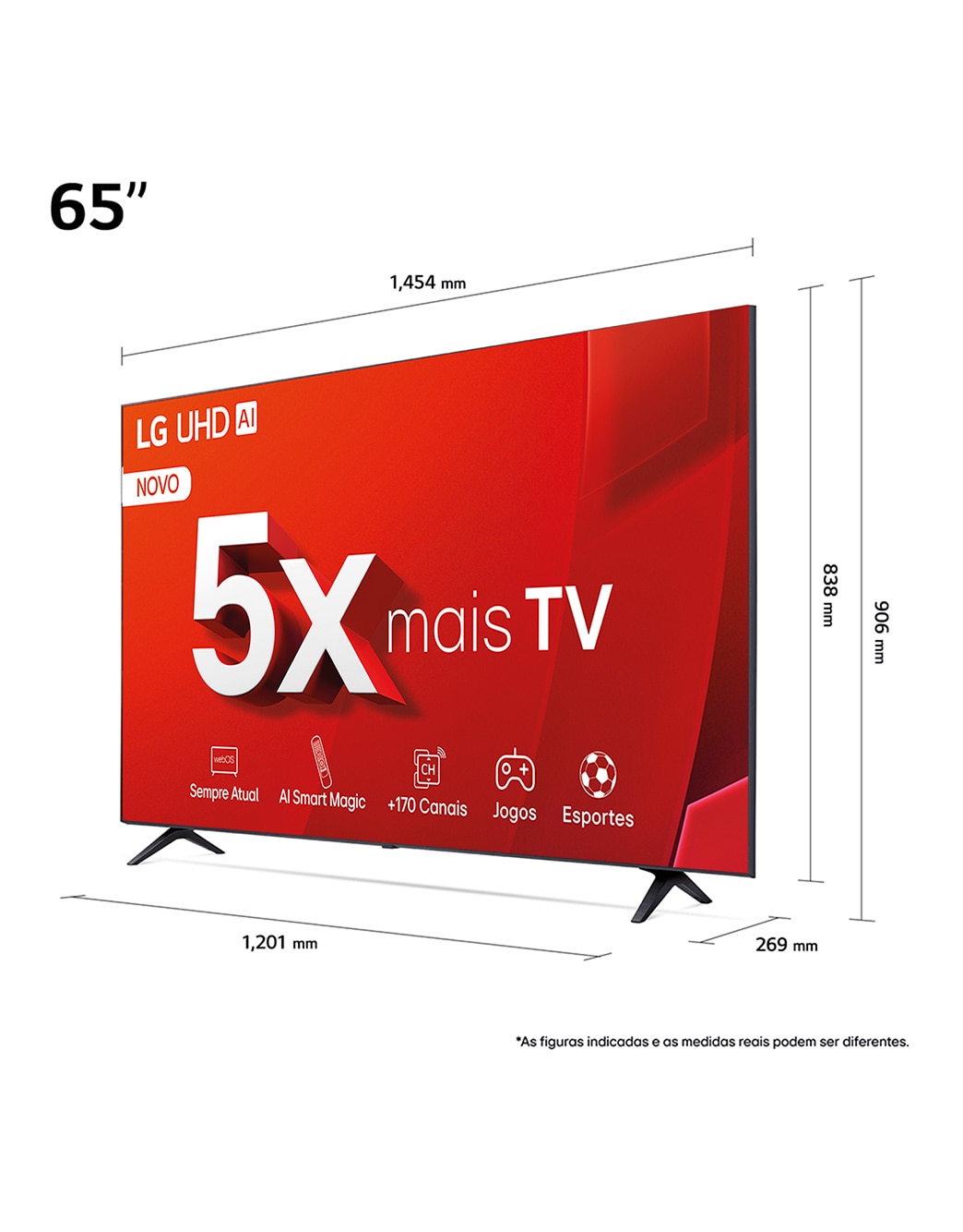 Smart TV 4K LG UHD UT80 65 polegadas 65UT8050 | LG BR