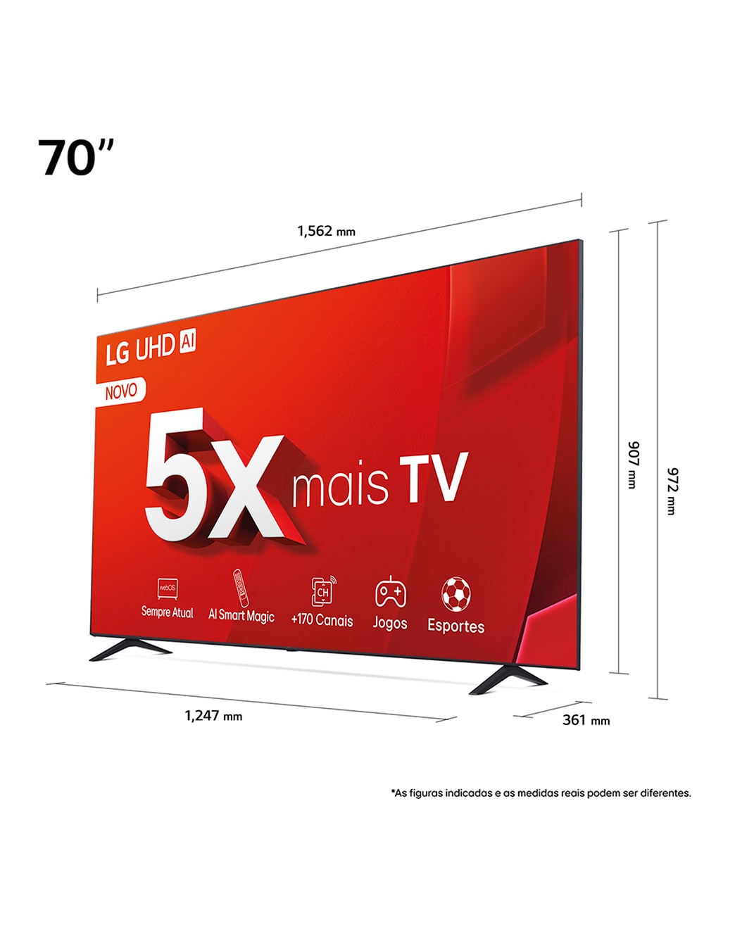 Smart TV 4K LG UHD UT80 70 polegadas 70UT8050 | LG BR