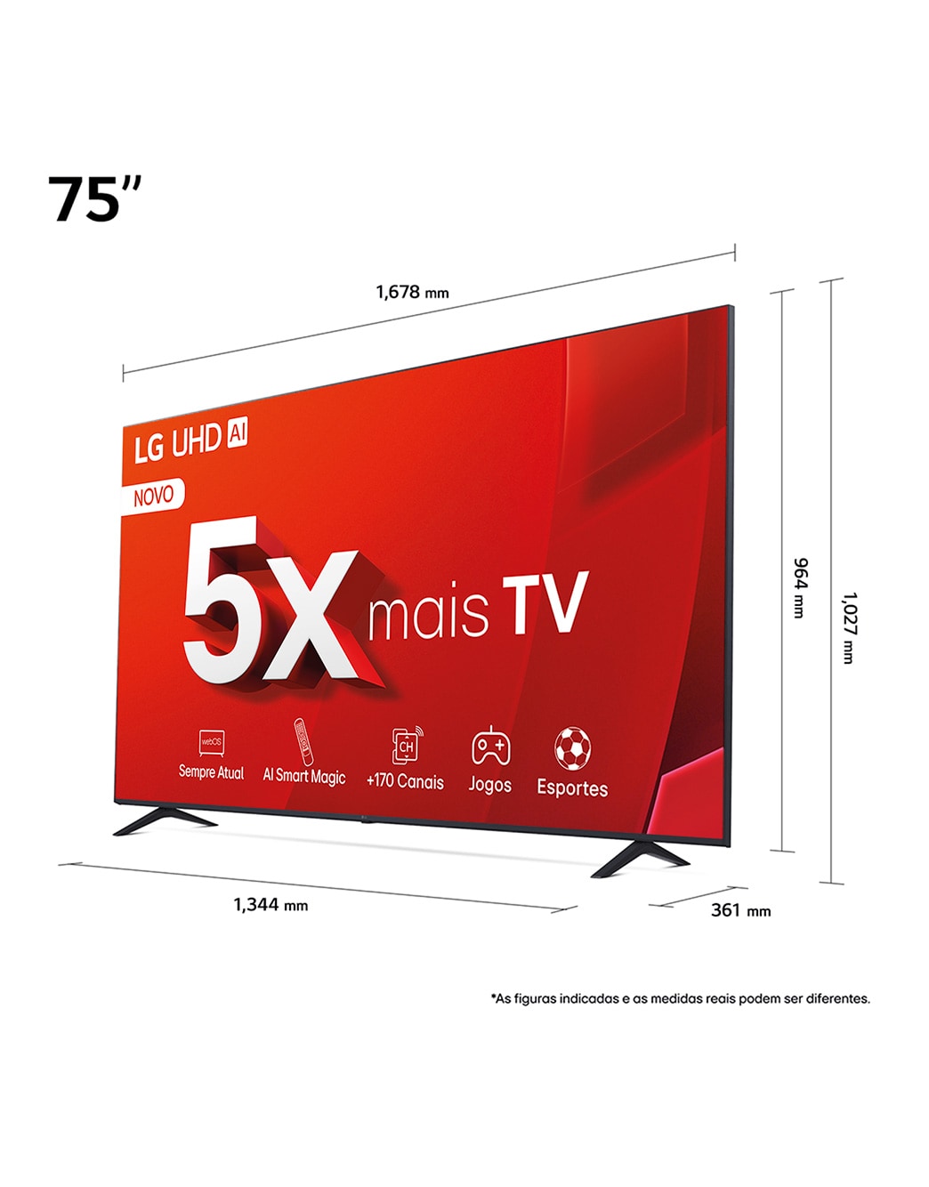 Smart TV 4K LG UHD UT80 75 polegadas 75UT8050 | LG BR