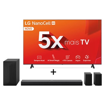 Home Theater Soundbar LG S70TR – Dolby Atmos, 500W RMS, 5.1.1 Canais ...