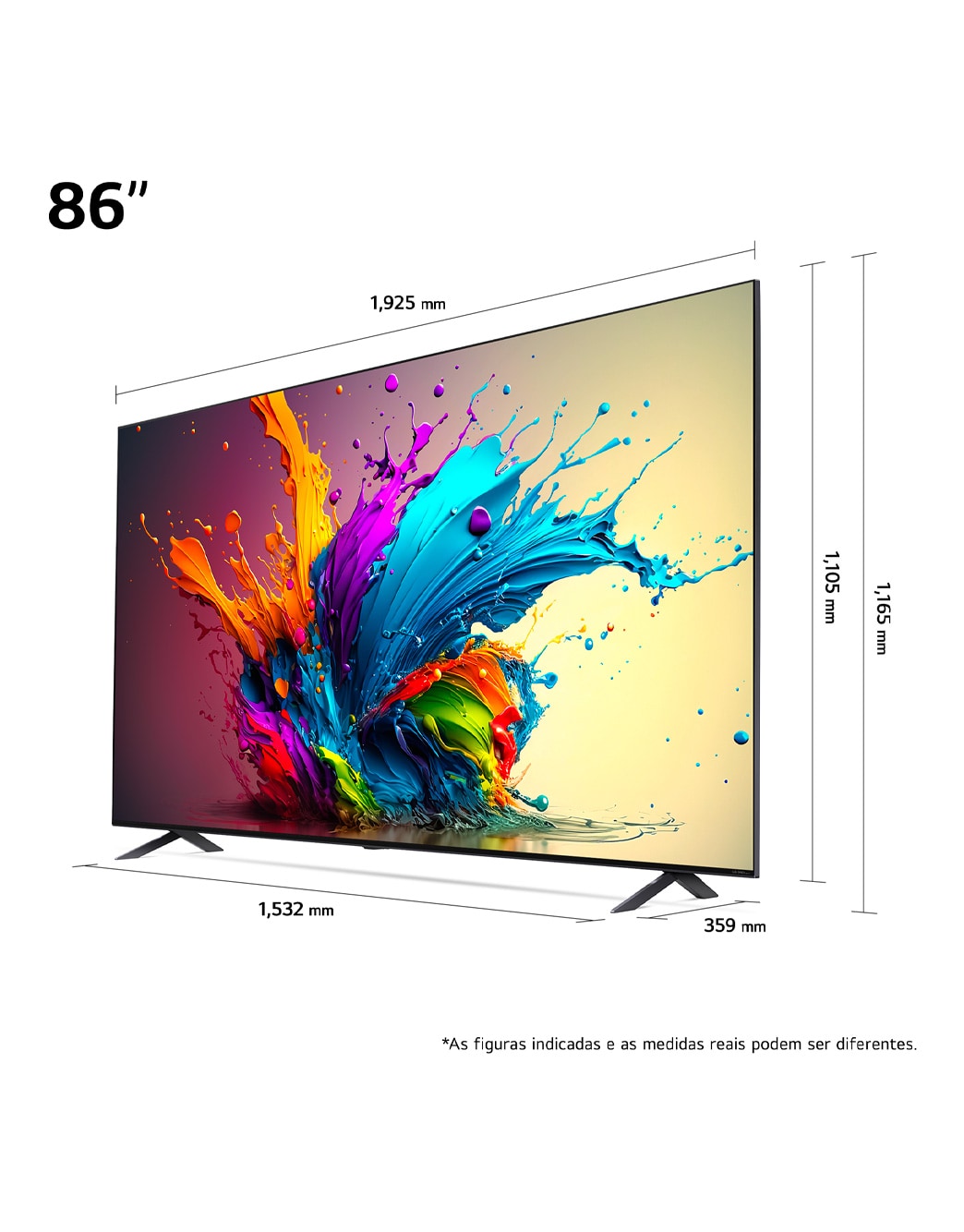Smart TV 4K LG QNED MiniLED QNED90 de 86 polegadas 2024 - 86QNED90TSA ...
