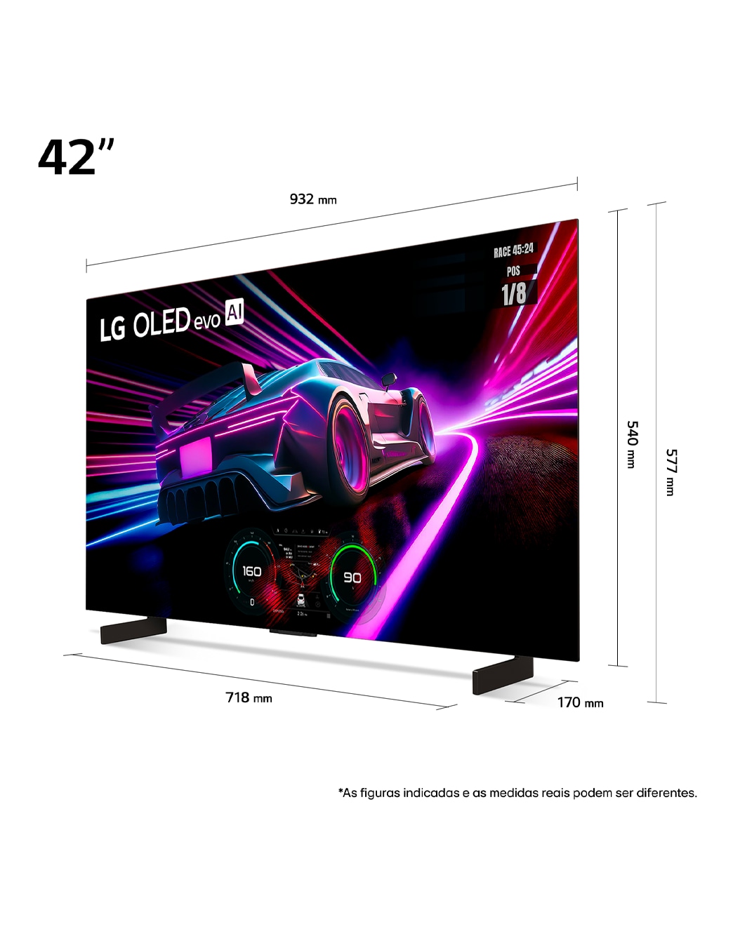 Smart TV LG OLED evo AI C4 4K de 42 polegadas 2024 - OLED42C4PSA | LG BR