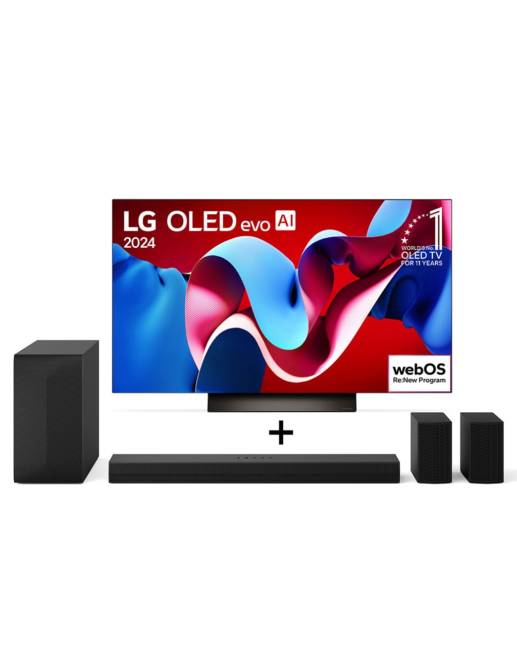 Combo LG Smart TV OLED evo AI C4 4K 55 polegadas 2024 + SoundBar S60TR ...